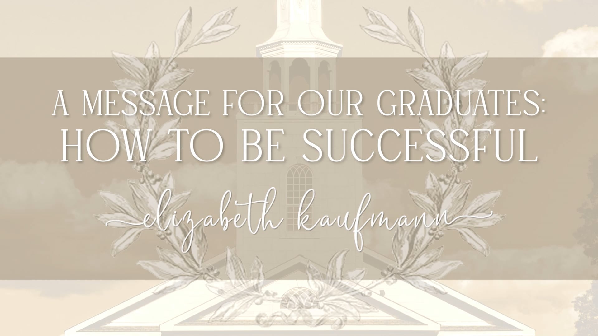 A Message for the Graduates: How to be Successful - Remnant Fellowship